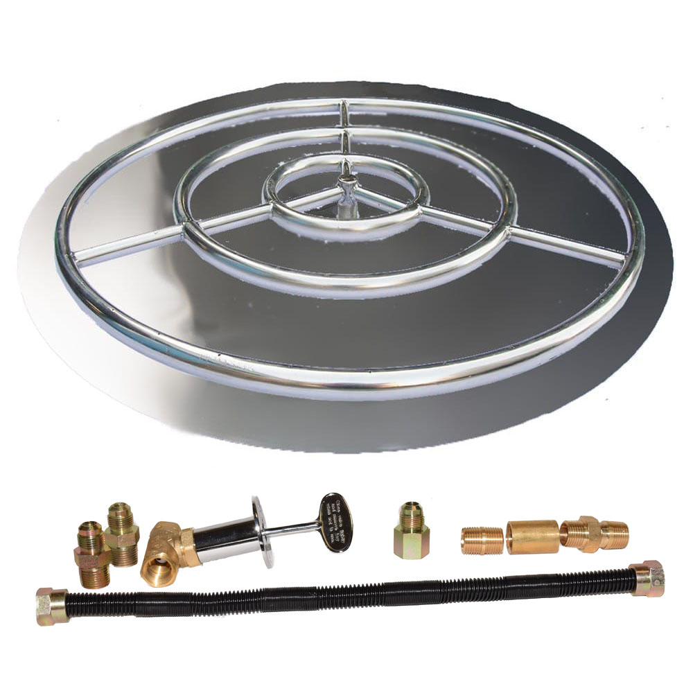 - 36 inch Stainless Steel Pan-Ring Pro-Kit LP #FPK-OBRSS-BK3P-36LP
